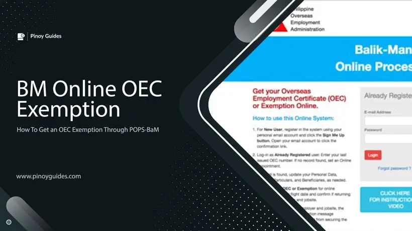 How to Get an OEC Exemption Online through POPS-BaM?